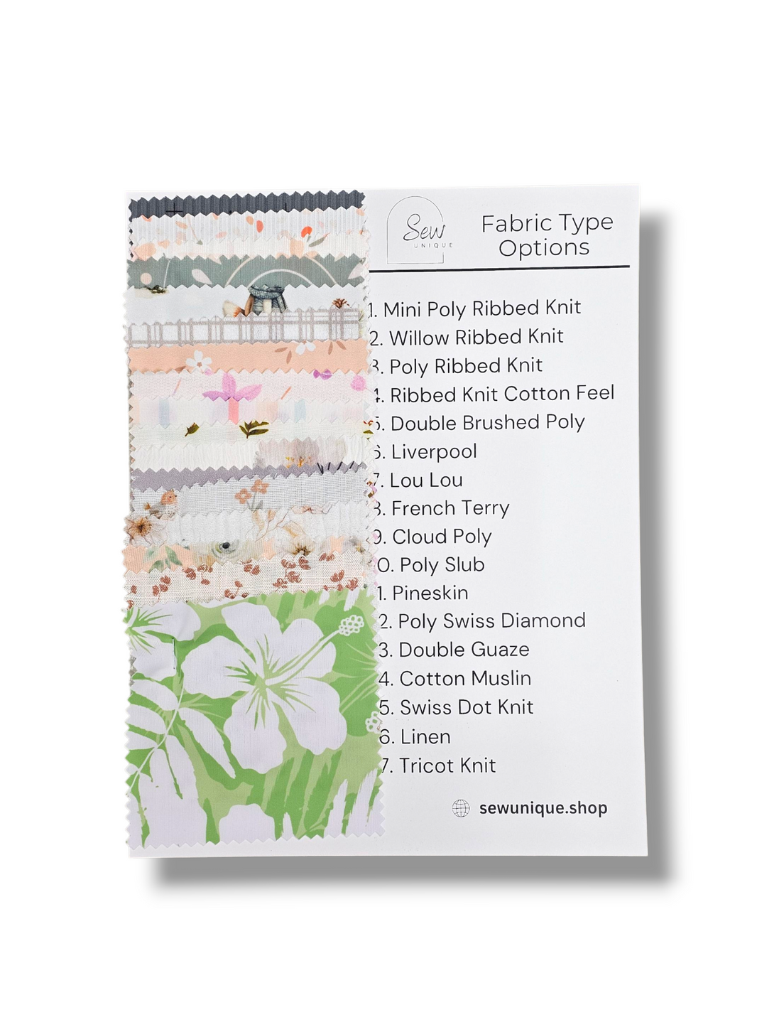 Fabric Sample Sheet – Sew Unique